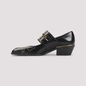 Chloé Susan Pumps With Buckled Straps And Stud Embellishments - Black