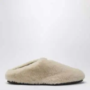 Prada PRADA Shearling Clogs Cream