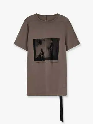Rick Owens Cotton T-shirt With Level Print On The Front - Black