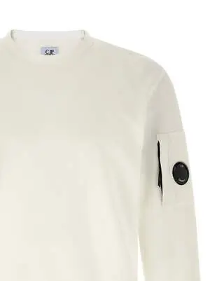 C.P. COMPANY Fleece Sweatshirt With Lens Detail - White