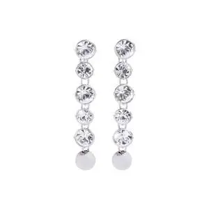 JEAN PAUL GAULTIER Long Diamond Pendant Earrings - Silver