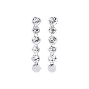 JEAN PAUL GAULTIER Long Diamond Pendant Earrings - Silver