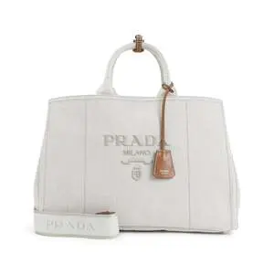 Prada Cotton And Linen Blend Tote Bag