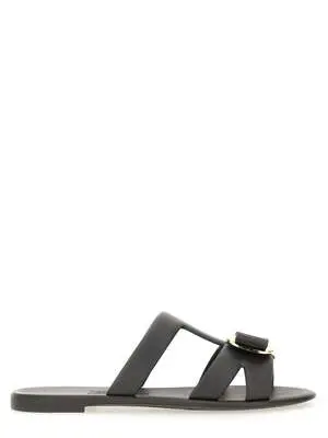 FERRAGAMO Vara Slide Sandals - Black