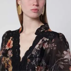 Zimmermann Carousel Peplum Lace Blouse