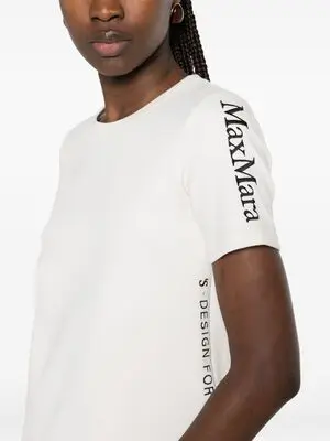 Max Mara Cotton T-shirt With Embroidered Logo