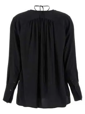 Victoria Beckham Gather Detail Tie Silk Blouse