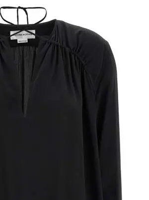 Victoria Beckham Gather Detail Tie Silk Blouse