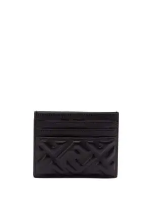 Fendi Ff Motif Nappa Leather Baguette Cardholder - Black