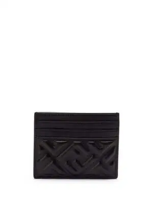 Fendi Ff Motif Nappa Leather Baguette Cardholder - Black