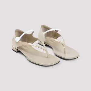 Miu Miu Calf Leather Sandals With Patent Finish