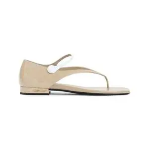Miu Miu Calf Leather Sandals With Patent Finish - Multicolor