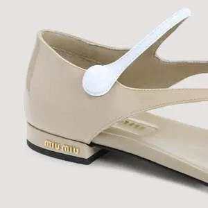 Miu Miu Calf Leather Sandals With Patent Finish - Multicolor