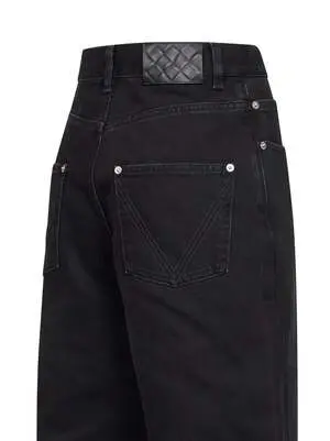Bottega Veneta Black Denim Wide-leg Jeans - Multicolor