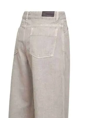 LEMAIRE High Waisted Curved Leg Moonstone Denim Jeans