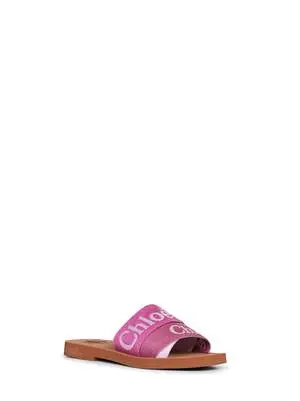 Chloé Pinky Violet Woody Flat Sandals - Multicolor