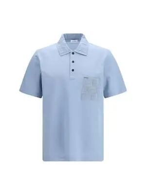 FERRAGAMO V-neck Polo With Jacquard Pocket Detail