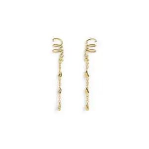 Chloé Gold Tone Brass Earrings With Dangle Detail - Silver