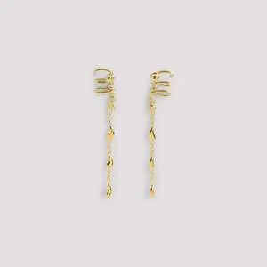 Chloé Gold Tone Brass Earrings With Dangle Detail