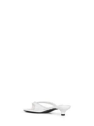 TOTEME Off-white Croco-embossed Leather Heeled Flip-flop Sandals - Multicolor