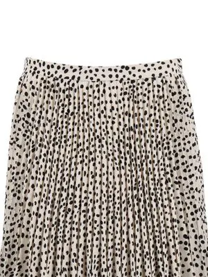 Max Mara Pleated Midi Skirt With Dalmation Print
