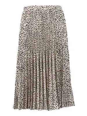 Max Mara Pleated Midi Skirt With Dalmation Print