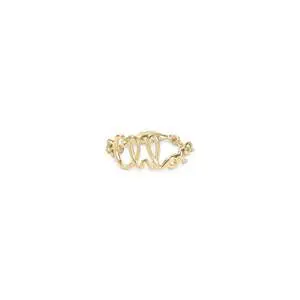 Chloé Gold Brass Chain Ring With Signature Detailing - Silver