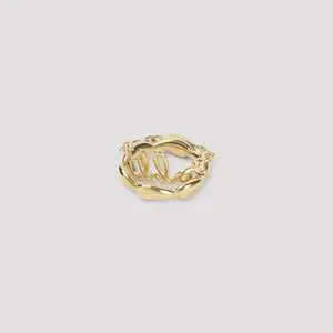 Chloé Gold Brass Chain Ring With Signature Detailing