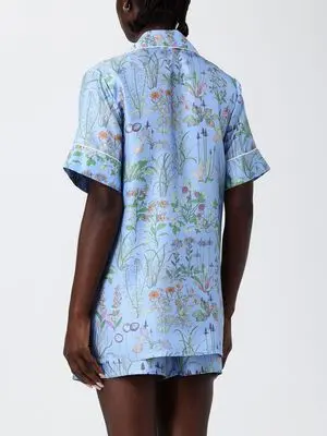 Gucci Silk Shirt With Floral Print - Blue