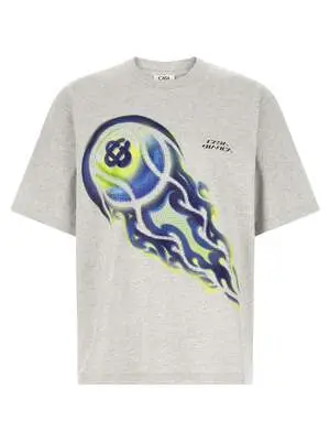 Casablanca Casablanca Men 'Flaming Tennis Ball' T-Shirt Gray