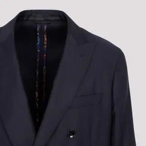 Etro Virgin Wool Pinstripe Double-breasted Jacket