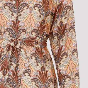 Etro Printed Wool And Silk Blend Shirt Dress