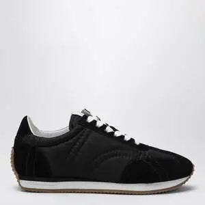 TOTEME Suede And Fabric Lace-up Sneakers - Black