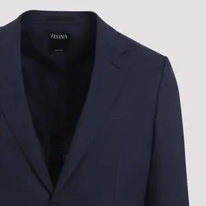 Zegna Oasi Navy Linen Jacket - Blue