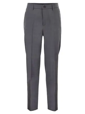 Peserico Linen And Wool Blend Tailored Trousers - Gray