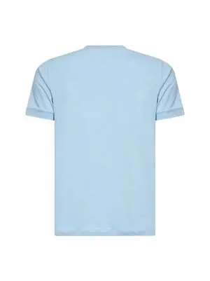Giorgio Armani Light Blue Asv Stretch Viscose Jersey T-shirt
