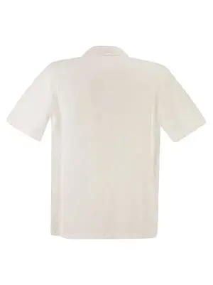 Peserico Lightweight Linen Bowling Shirt - White