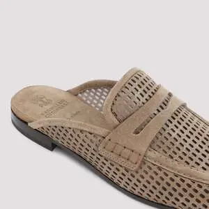 Brunello Cucinelli Suede Leather Mules