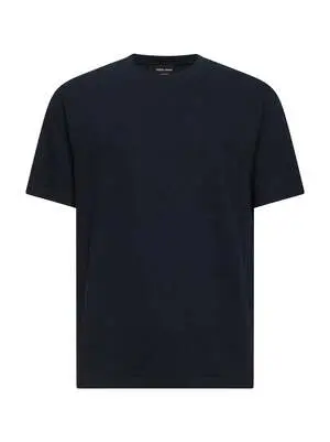 Giorgio Armani Dark Navy Asv Embossed Viscose Blend T-shirt