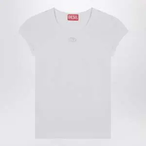DIESEL® Ribbed Crewneck T-shirt With Laser-cut Logo