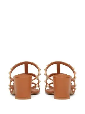 Valentino Garavani Rockstud Leather Block Heel Sandals