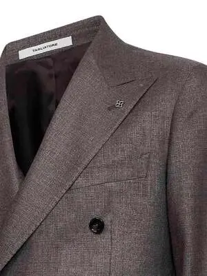 Tagliatore Tobacco Silk And Wool Vesuvio Double-breasted Blazer