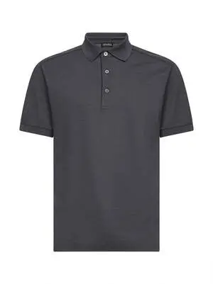Zegna Zegna Men Grey Cotton And Silk Pique Polo Shirt Multicolor