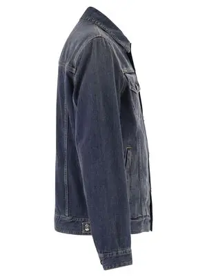 Peserico Cotton Denim Jacket With Vintage Wash And Tailored Details - Multicolor