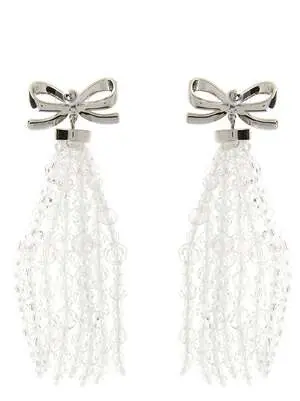 SELF-PORTRAIT Bow Beaded Waterfall Earrings