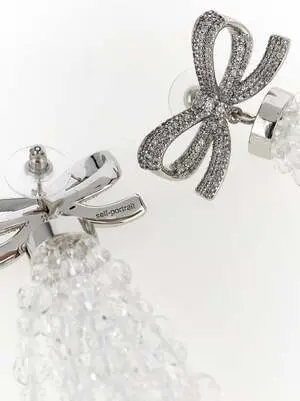 SELF-PORTRAIT Bow Beaded Waterfall Earrings