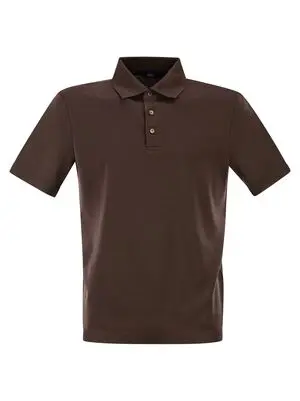 Herno Cotton Jersey Polo Shirt - Brown