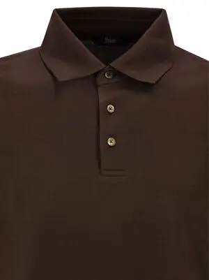 Herno Cotton Jersey Polo Shirt - Brown