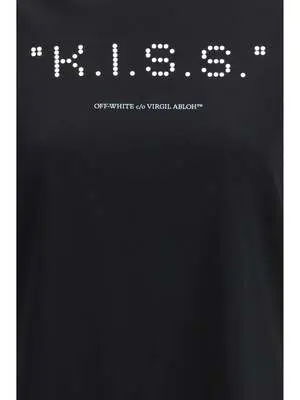 Off-White Kiss Quote Graphic T-shirt - Black