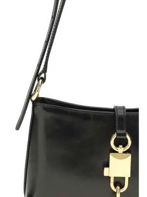 Dolce & Gabbana Lock Leather Shoulder Bag - Black
